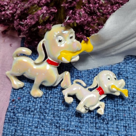 Jewelry | Vintage Set Of Puppy Dog Pins | Poshmark